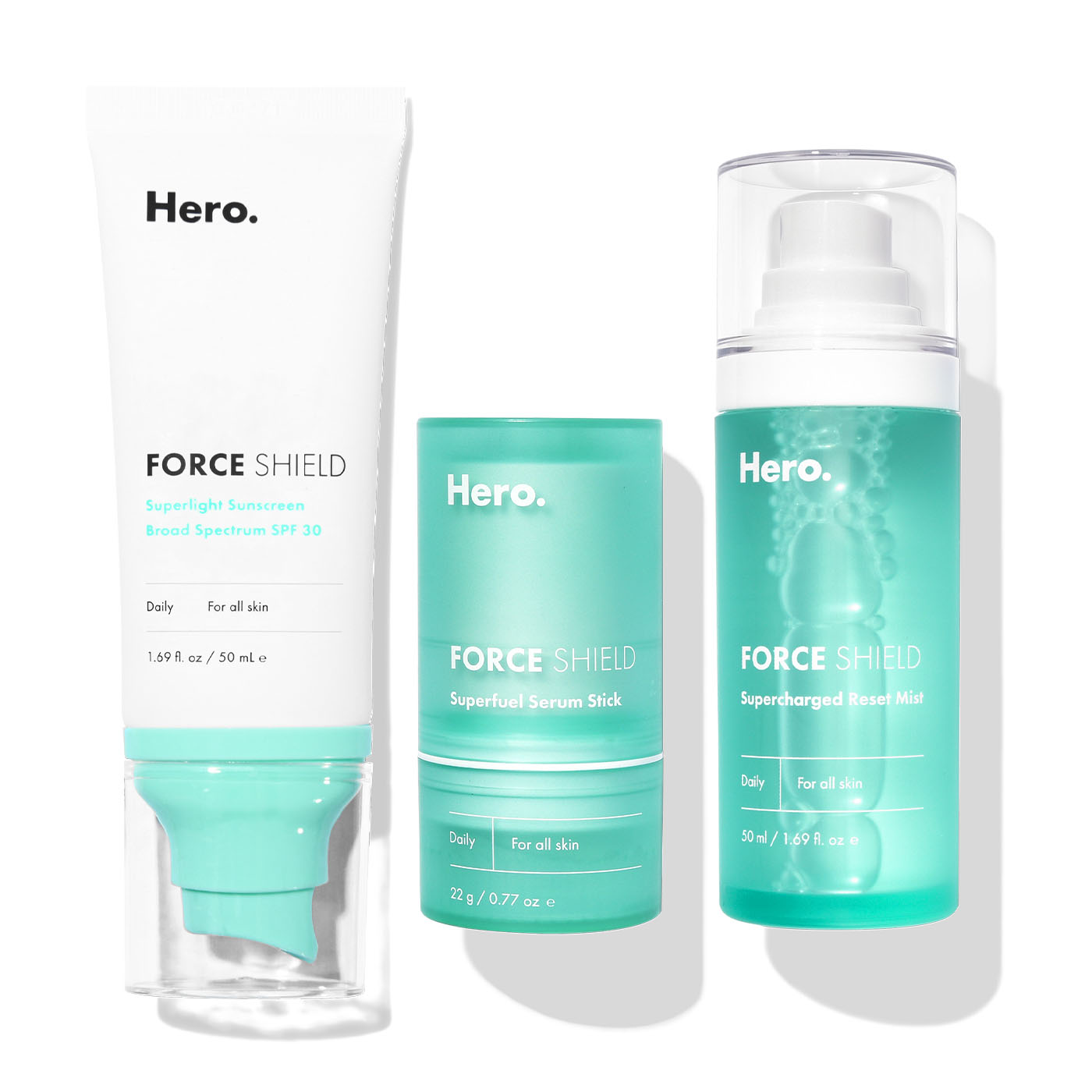 Force Shield Daily Defense Trio | Hero Cosmetics